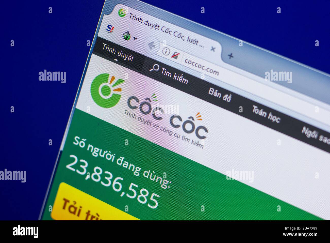 Ryazan, Russia - April 16, 2018 - Homepage of CocCoc website on the ...