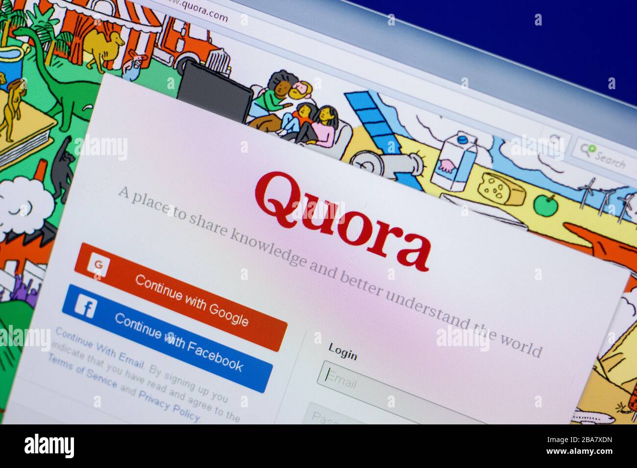 Ryazan, Russia - April 16, 2018 - Homepage of Quora website on the ...