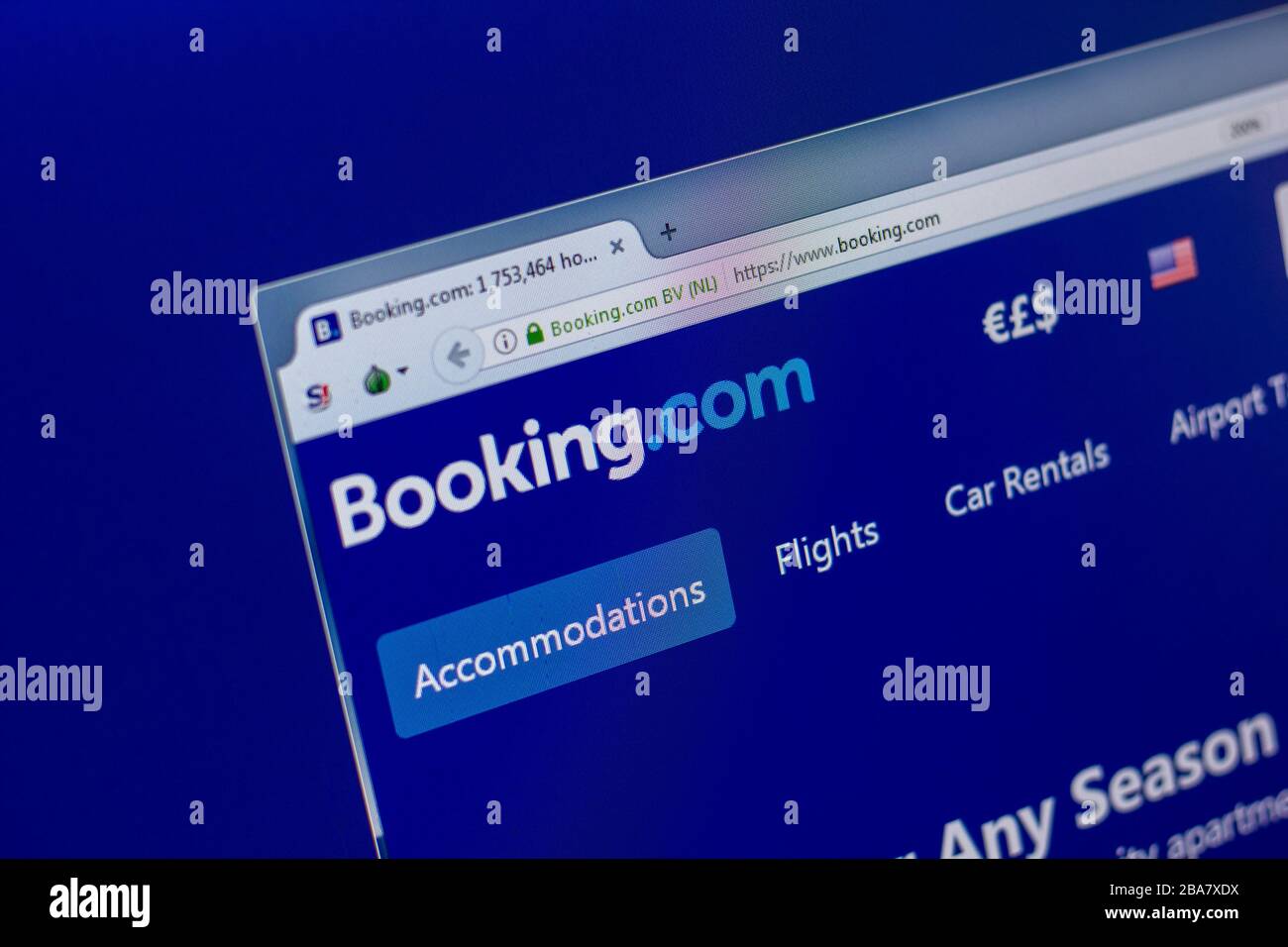 Ryazan, Russia - April 16, 2018 - Homepage of Booking.com website on ...