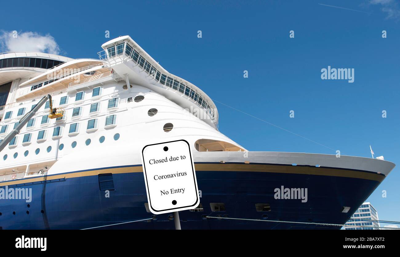 concept of isolation and quarantine of cruise ship passengers with ...