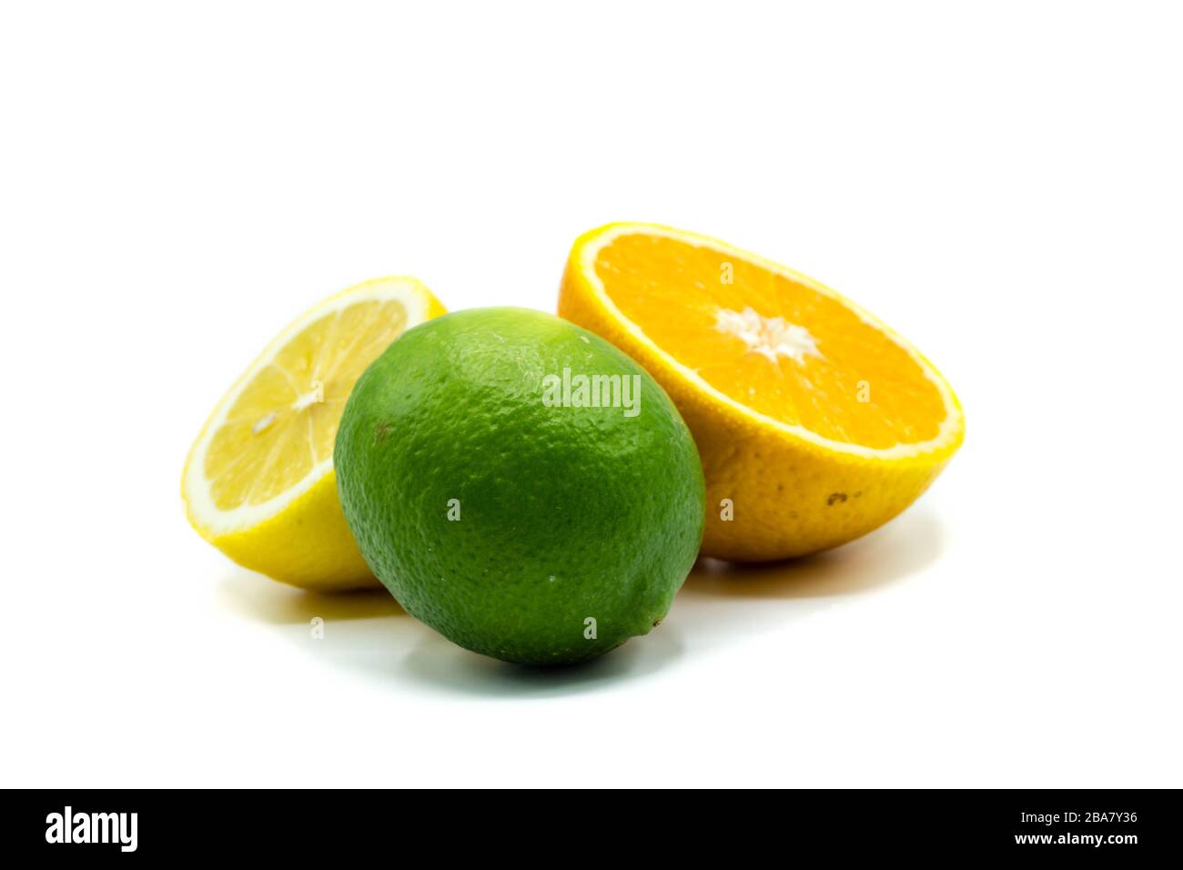 Lemon lime orange isolated on white background Stock Photo - Alamy