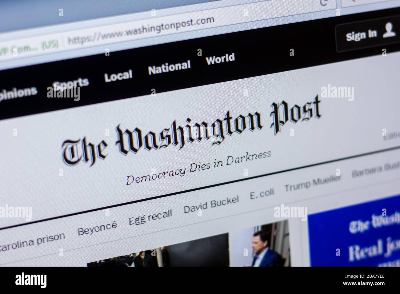 Ryazan, Russia - April 16, 2018 - Homepage of The Washington Post ...