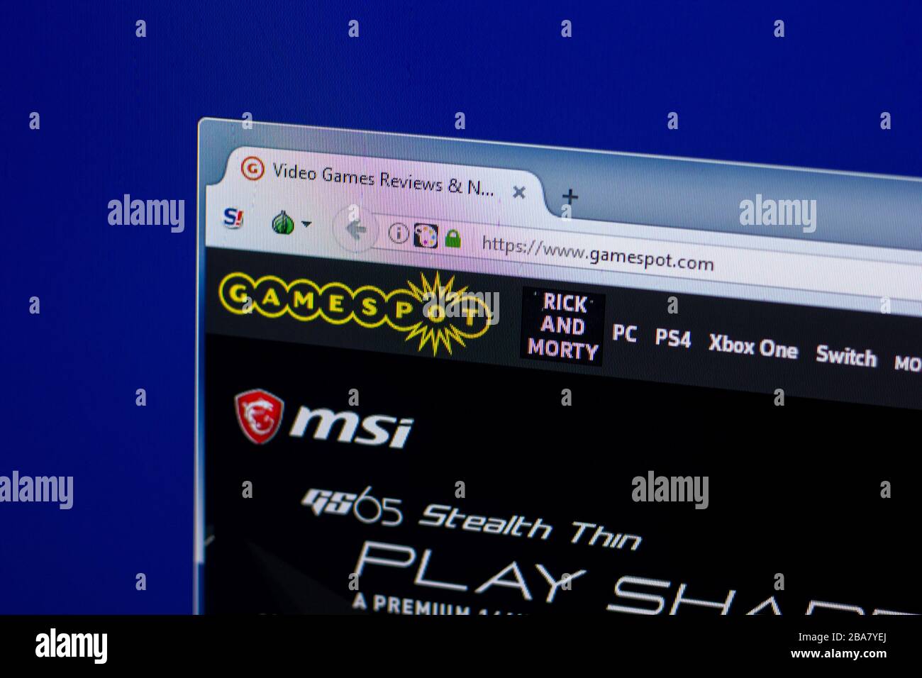 Ryazan, Russia - April 16, 2018 - Homepage of Gamespot website on the ...
