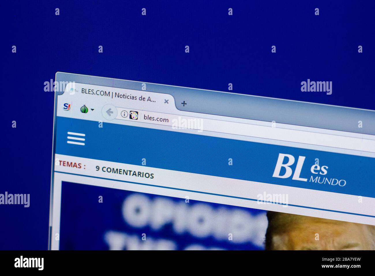Ryazan, Russia - April 16, 2018 - Homepage of Bles website on the ...