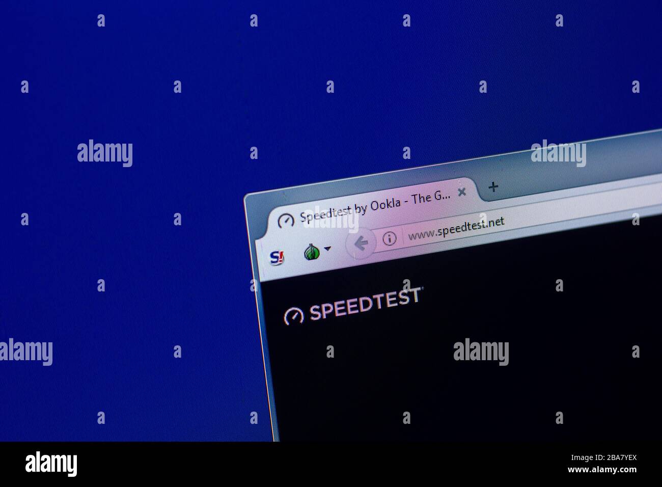 Ryazan, Russia - April 16, 2018 - Homepage of SpeedTest service on the ...