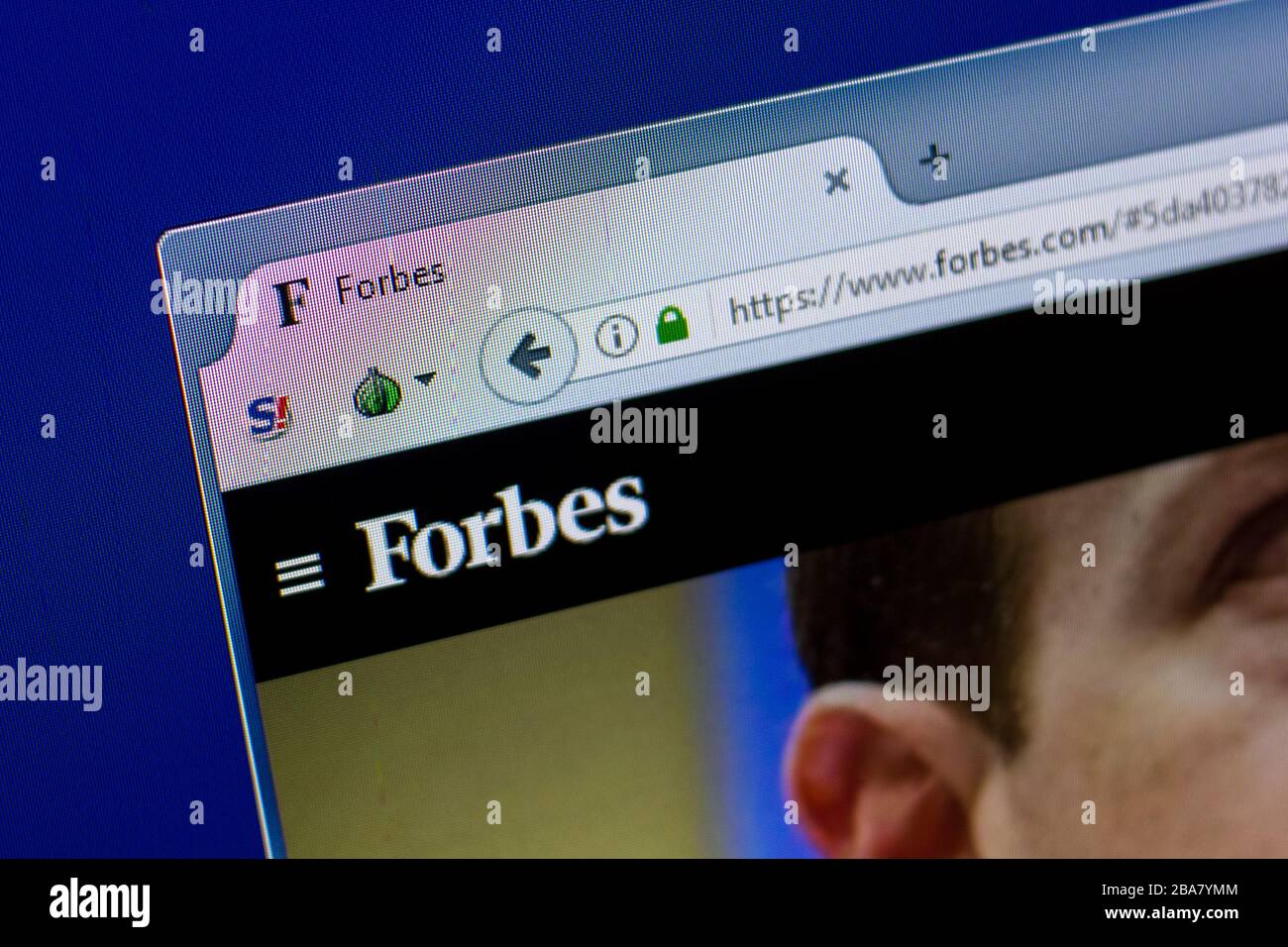 Ryazan, Russia - April 16, 2018 - Homepage of Forbes website on the ...