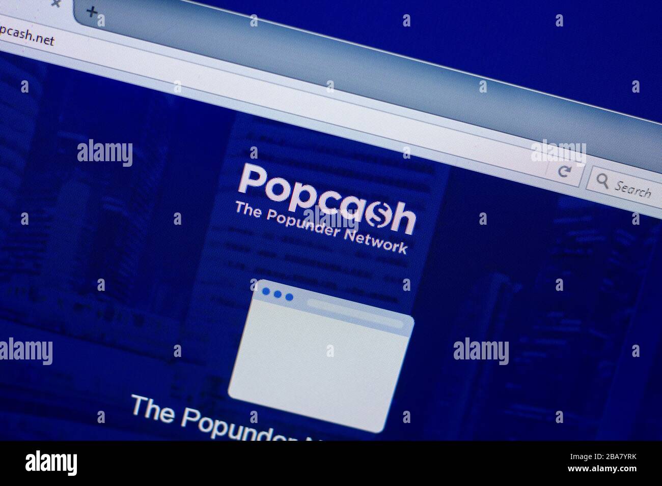 Ryazan, Russia - April 16, 2018 - Homepage of PopCash website on the ...