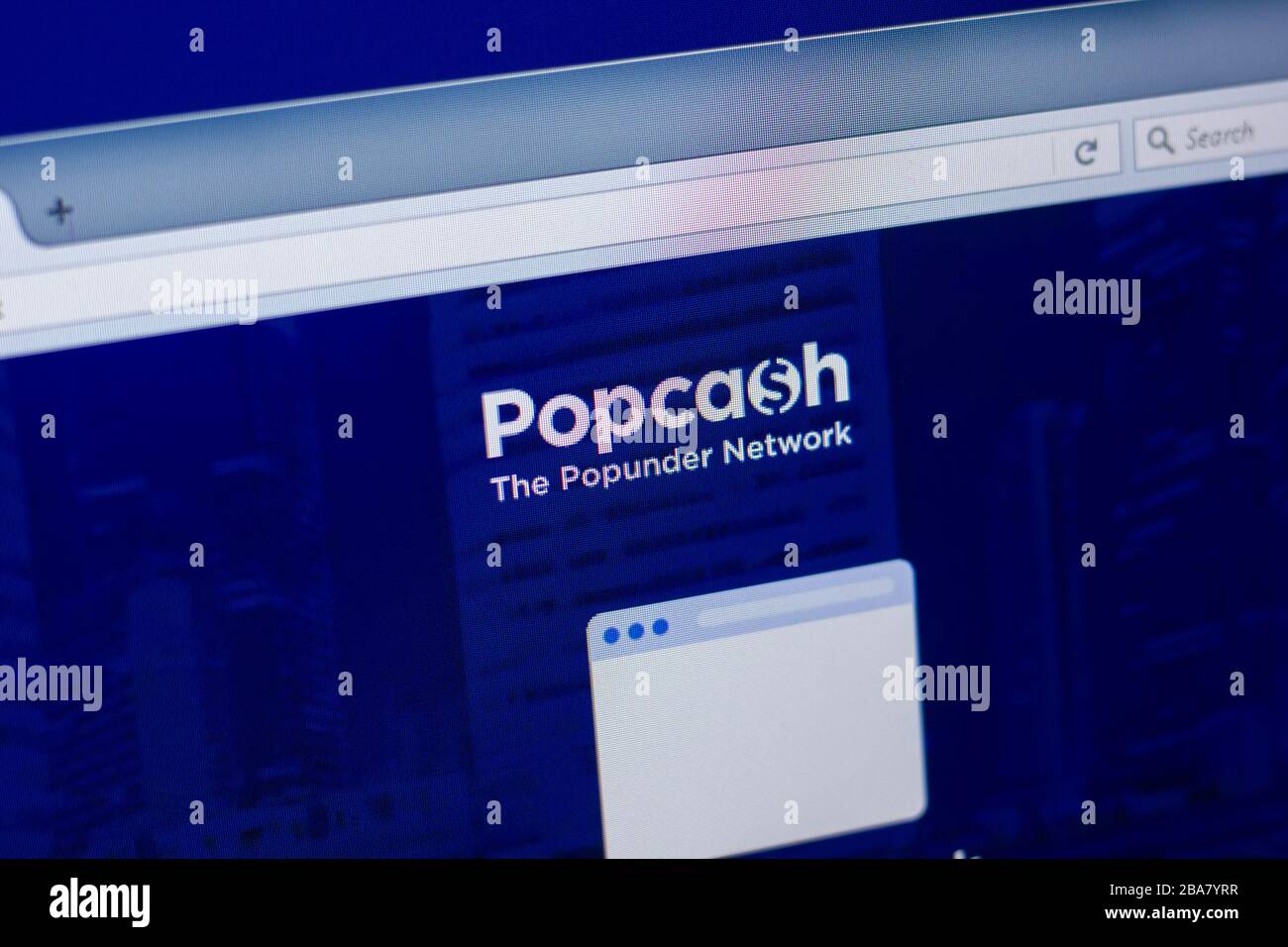 Ryazan, Russia - April 16, 2018 - Homepage of PopCash website on the ...