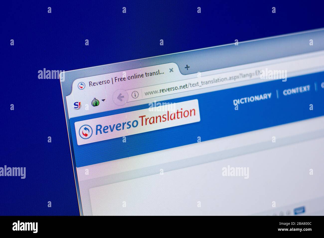 Ryazan, Russia - April 16, 2018 - Homepage of Reverso website on the ...