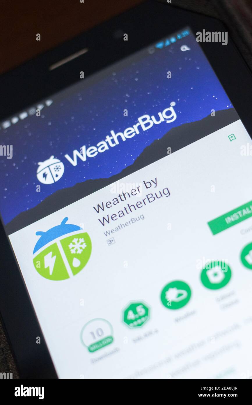 Ryazan, Russia - April 19, 2018 - Weather by WeatherBug mobile app on ...