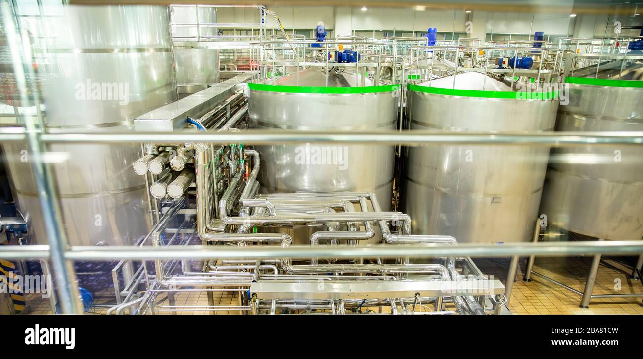 Dairy production workshop and equipment Stock Photo - Alamy