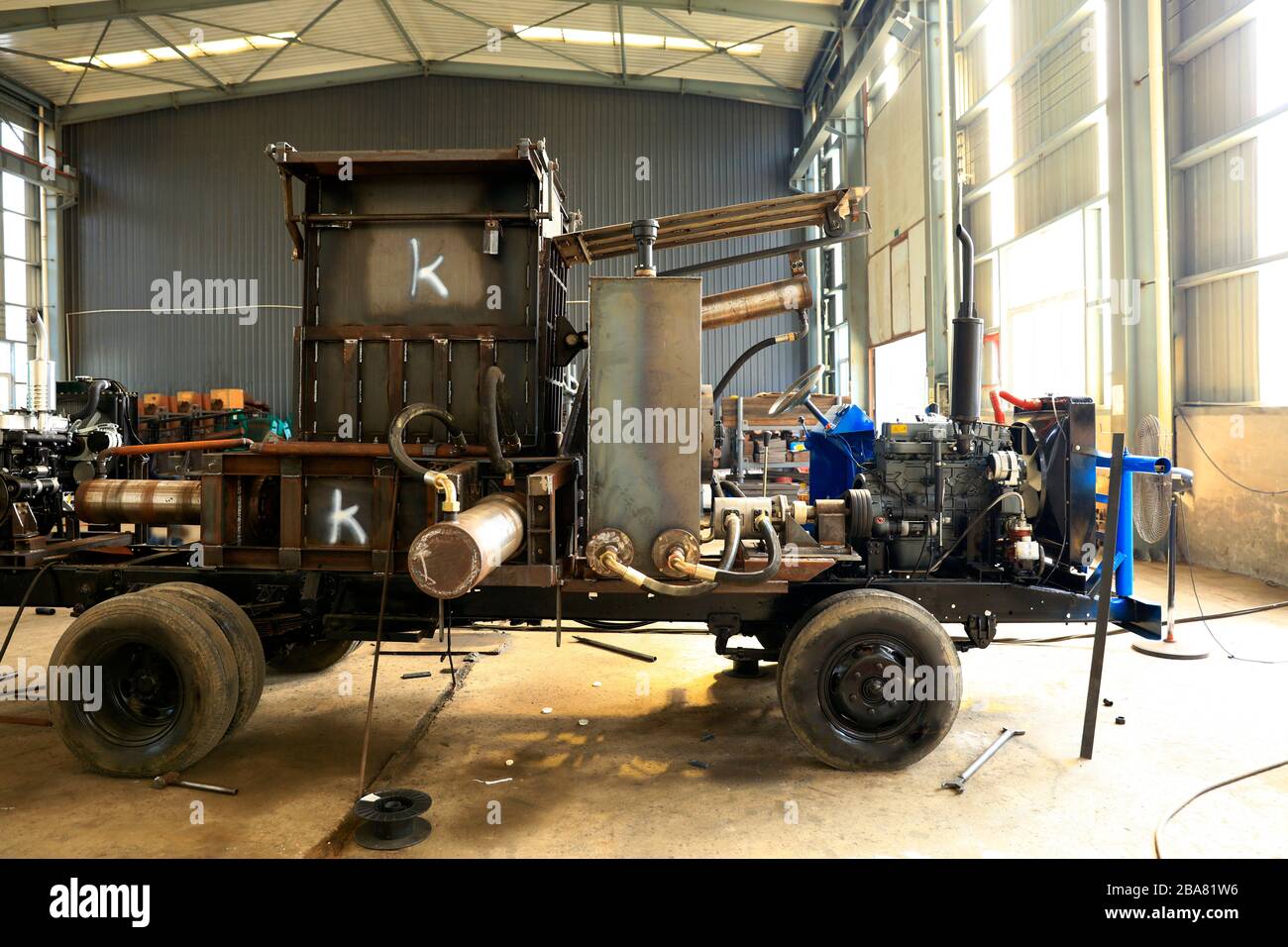 The workshop and equipment of an agricultural machinery factory Stock ...