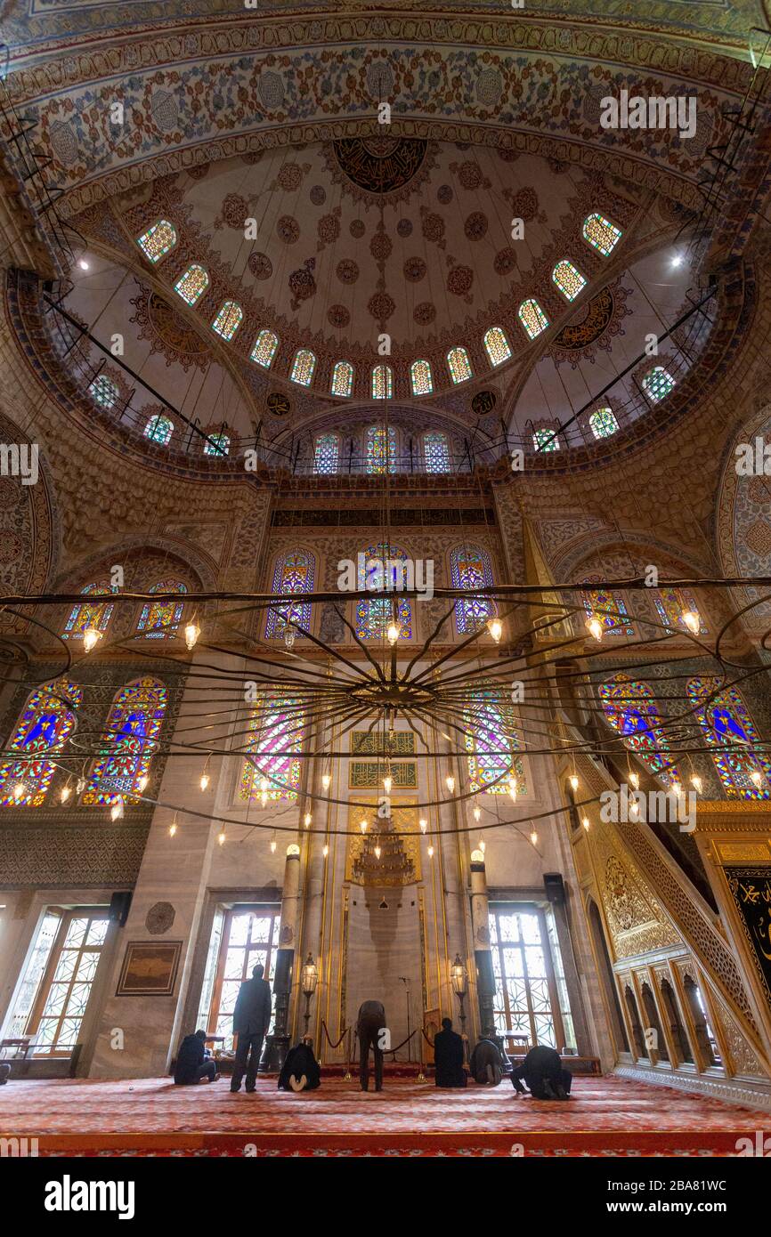 Inside the Blue Mosque of Istanbul Stock Photo - Alamy