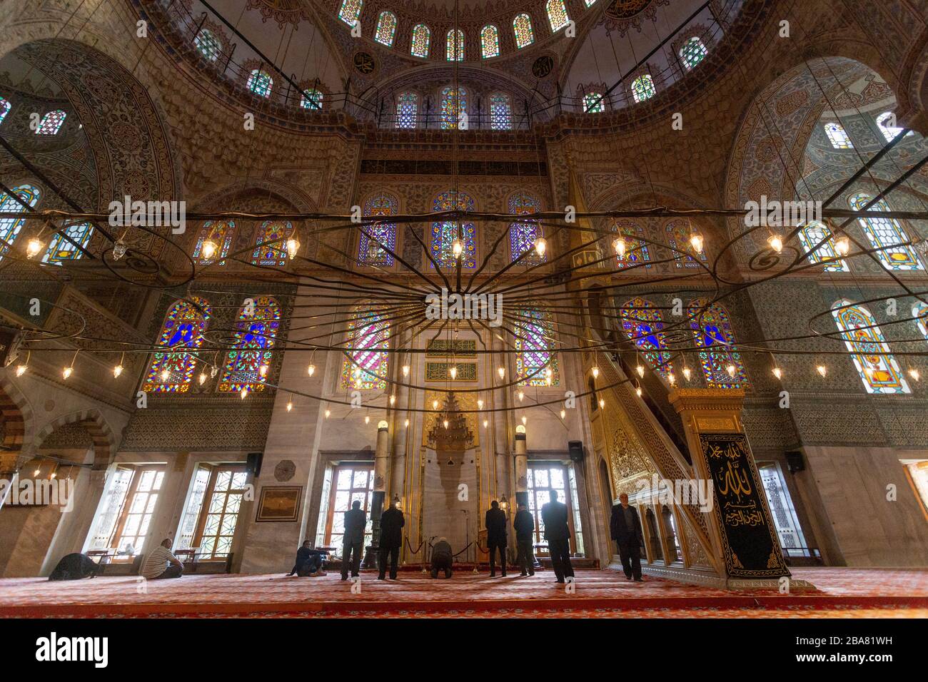 Inside the Blue Mosque of Istanbul Stock Photo - Alamy