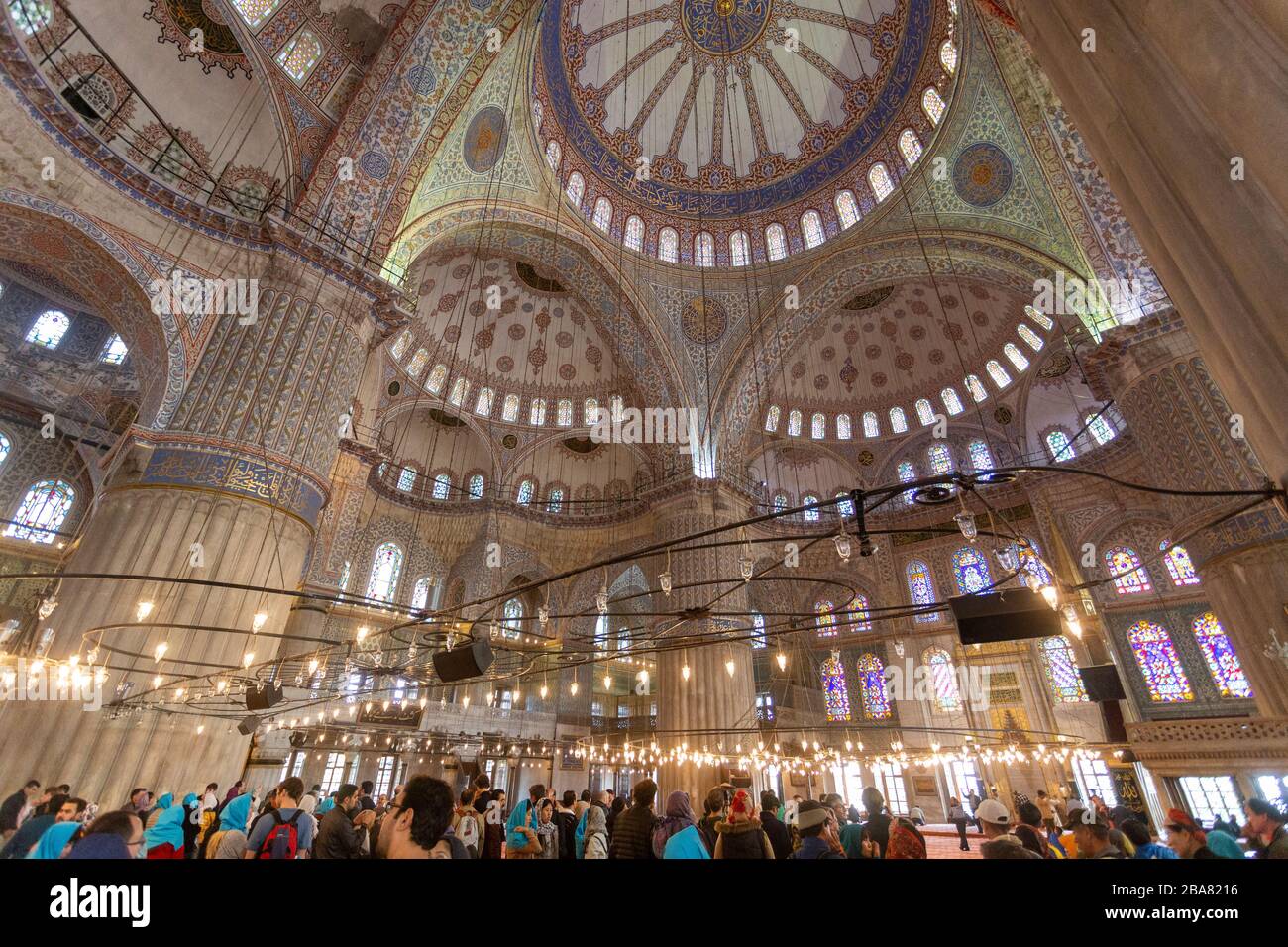 Inside the Blue Mosque of Istanbul Stock Photo - Alamy