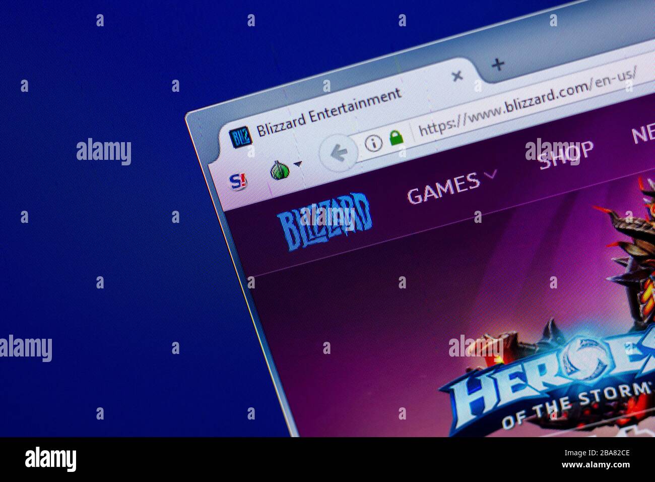 Ryazan, Russia - April 16, 2018 - Homepage of Blizzard website on the ...