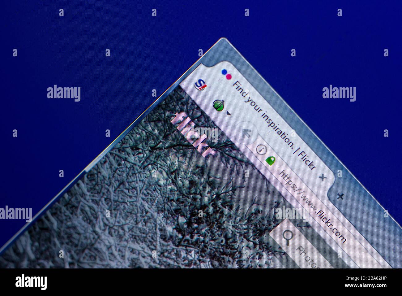 Ryazan, Russia - April 16, 2018 - Homepage of Flickr website on the ...