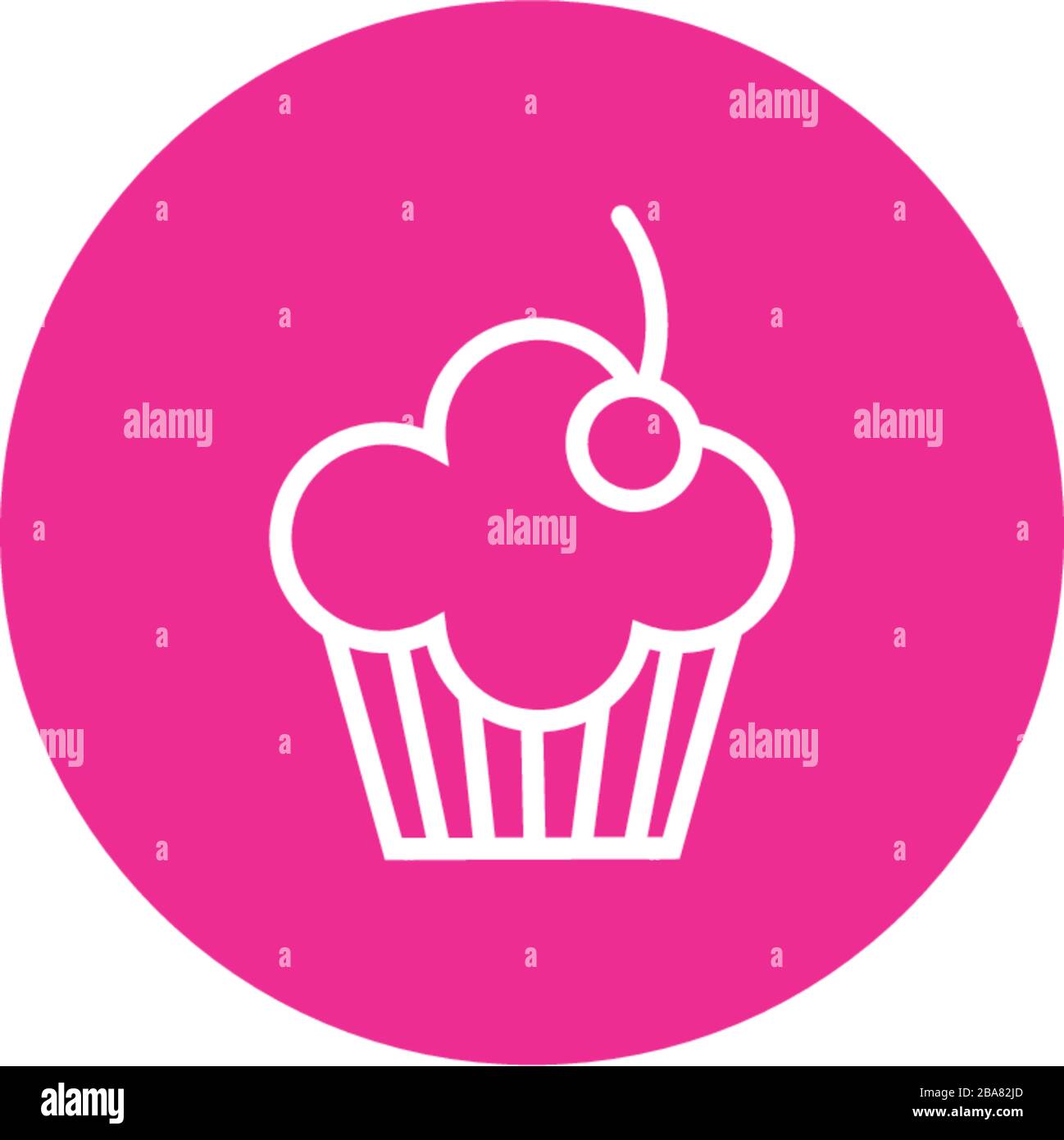 birthday sweet cupcake block and line style Stock Vector Image & Art ...