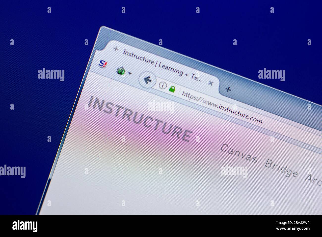 Ryazan, Russia - April 16, 2018 - Homepage of Instructure website on ...