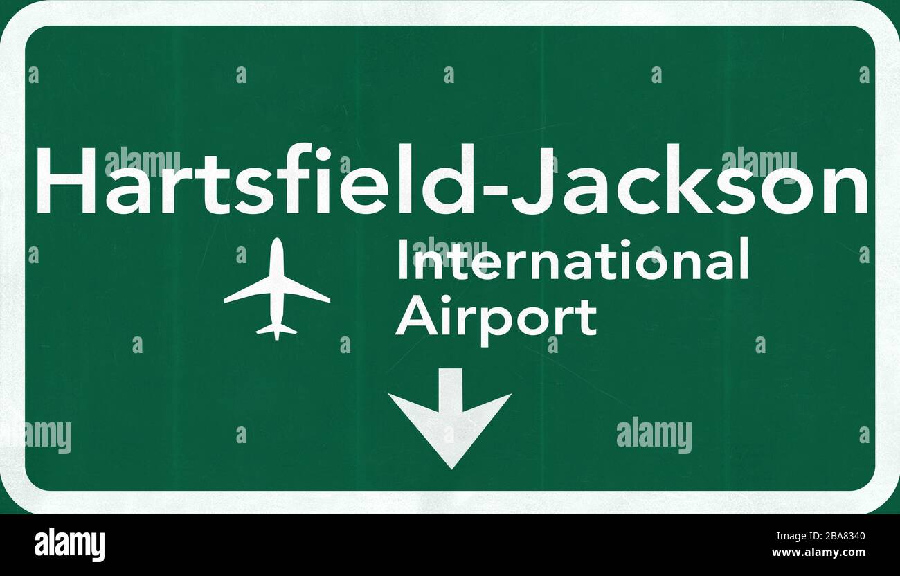 Atlanta Hartsfield Jackson USA International Airport Highway Road Sign ...