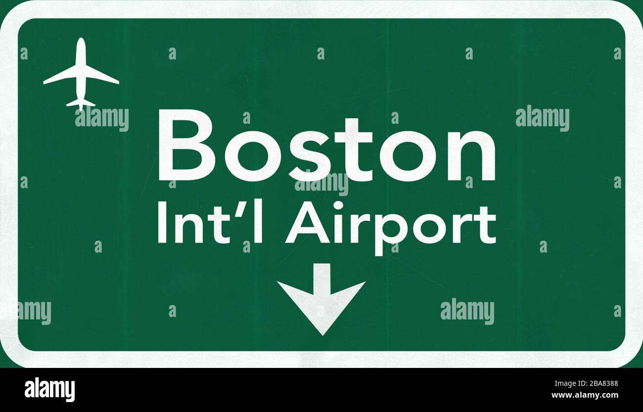 Boston Logan USA International Airport Highway Road Sign 2D ...