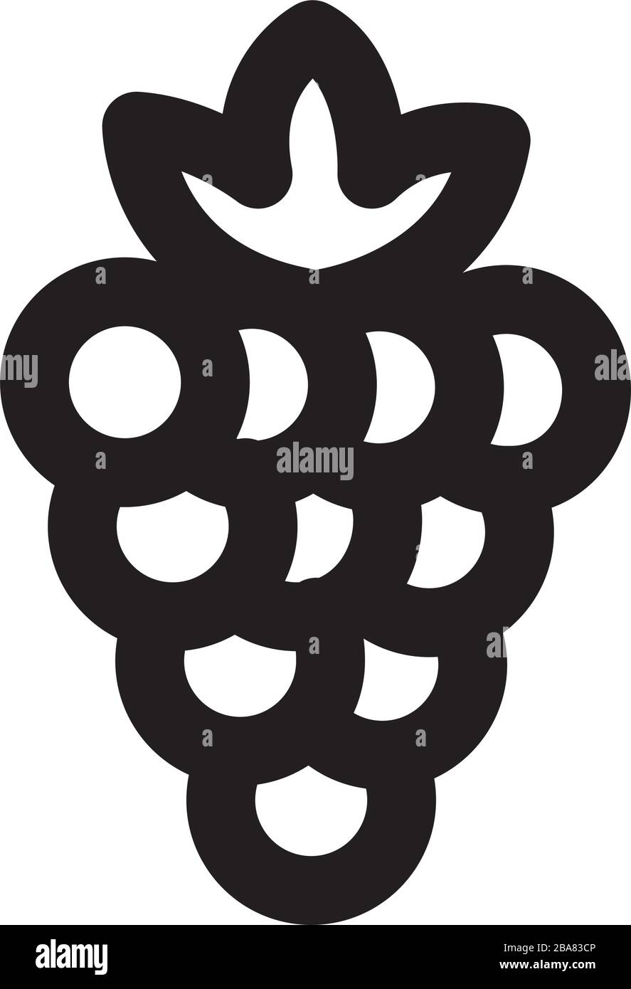 Red grapes bunch line Stock Vector Images - Alamy