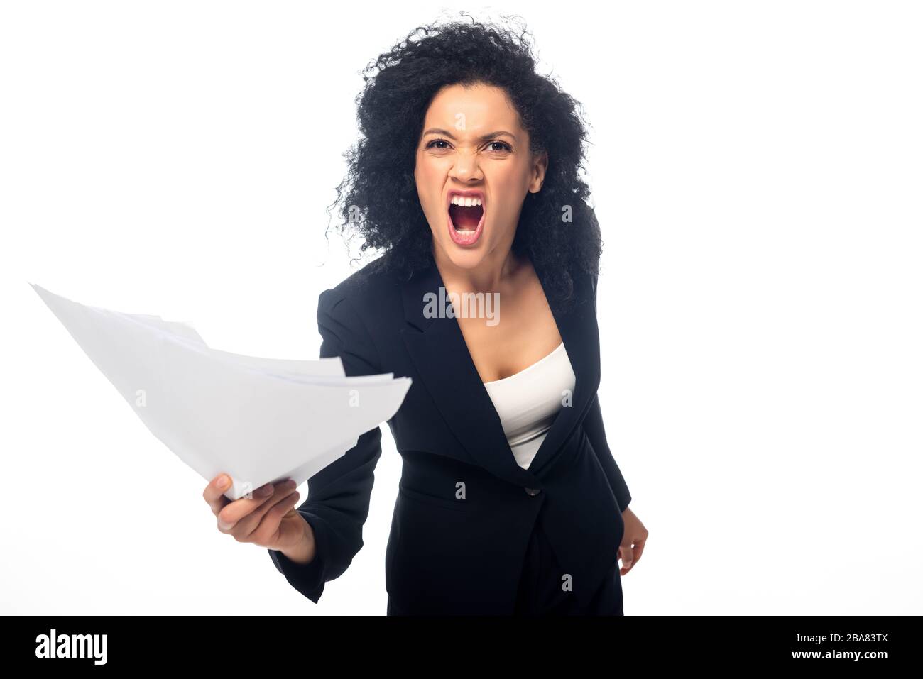 Angry african woman shouting hi-res stock photography and images - Alamy