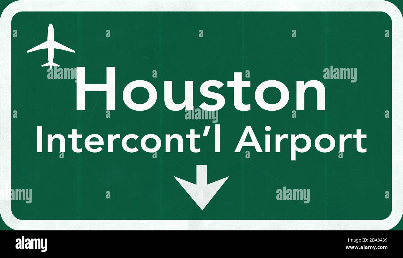 Houston George Bush USA Intercontinental Airport Highway Road Sign 2D ...