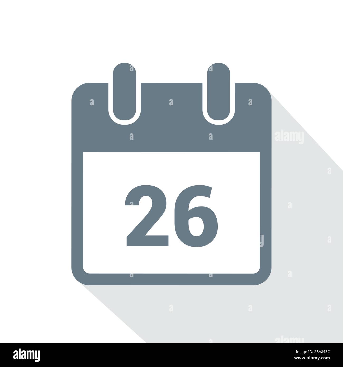 simple calendar icon 26 on white background vector illustration EPS10 ...