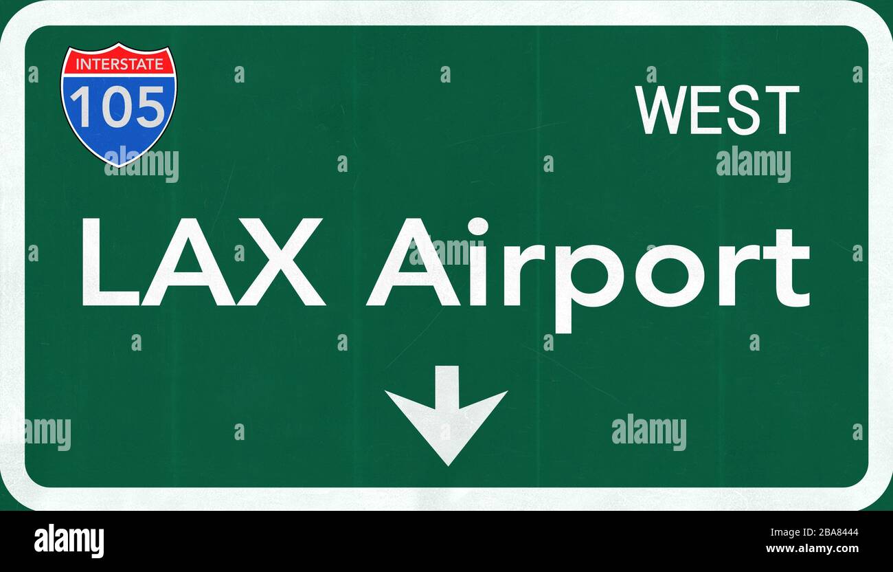 Los Angeles LAX USA International Airport Highway Road Sign 2D ...