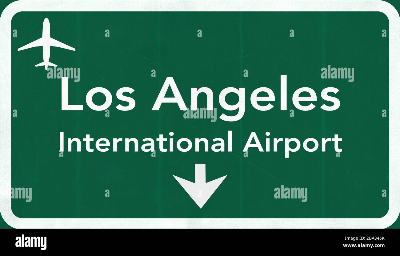 Los Angeles LAX USA International Airport Highway Road Sign 2D ...