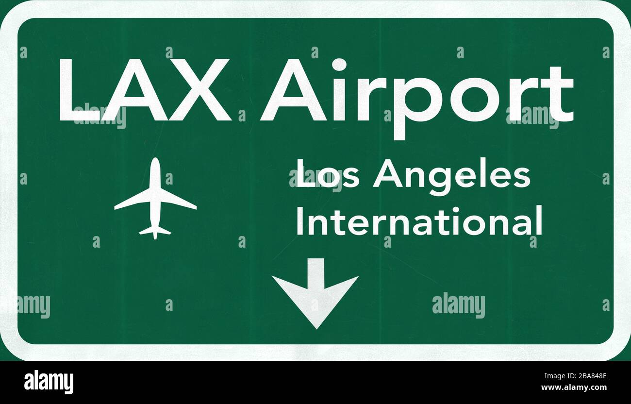 Los Angeles LAX USA International Airport Highway Road Sign 2D ...