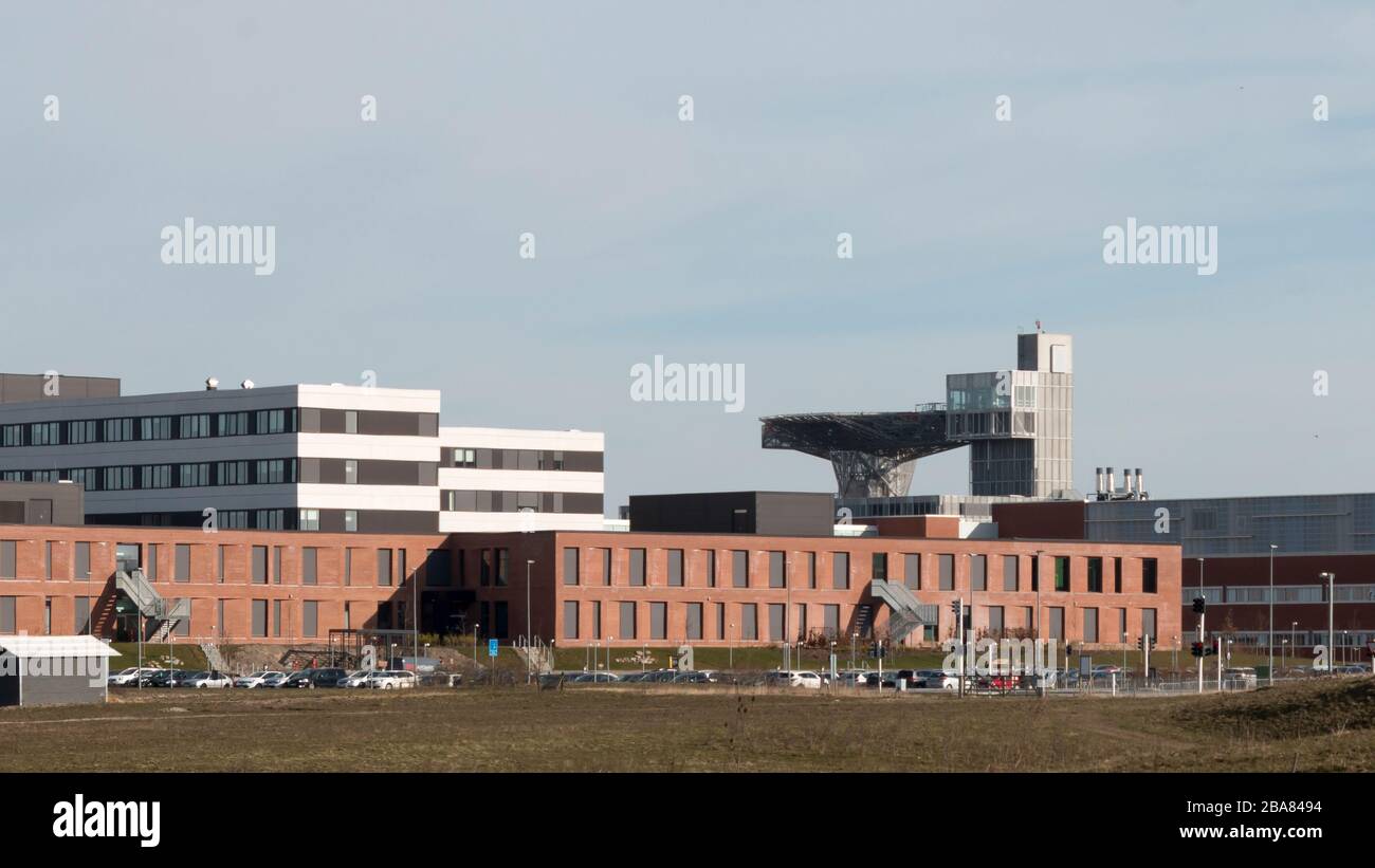 Skejby, Denmark - March 24, 2020: Skejby Hospital is a new super ...