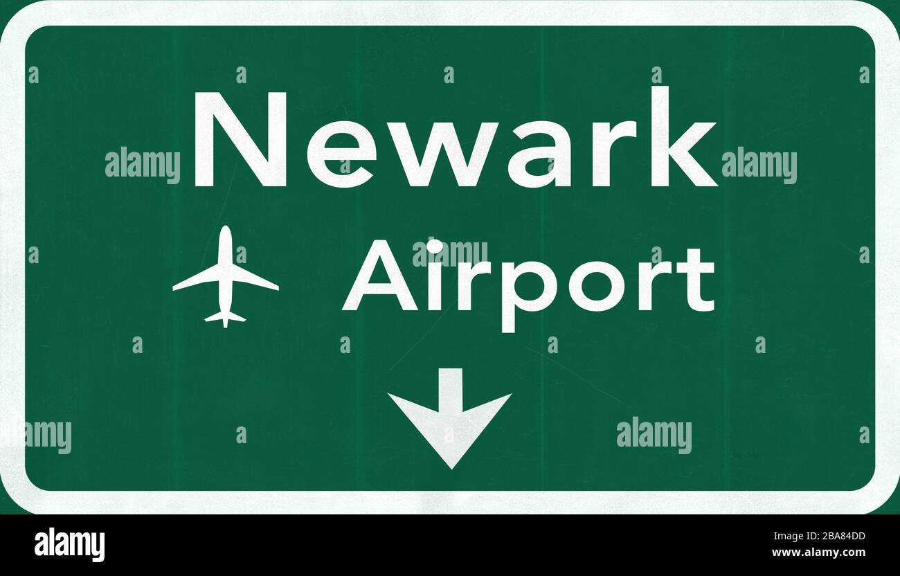 New Jersey Newark Liberty USA International Airport Highway Road Sign ...