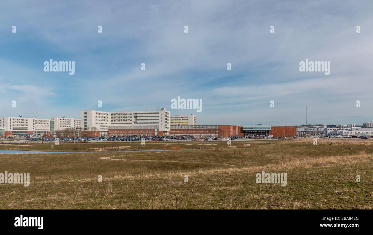 Skejby, Denmark - March 24, 2020: Skejby Hospital is a new super ...