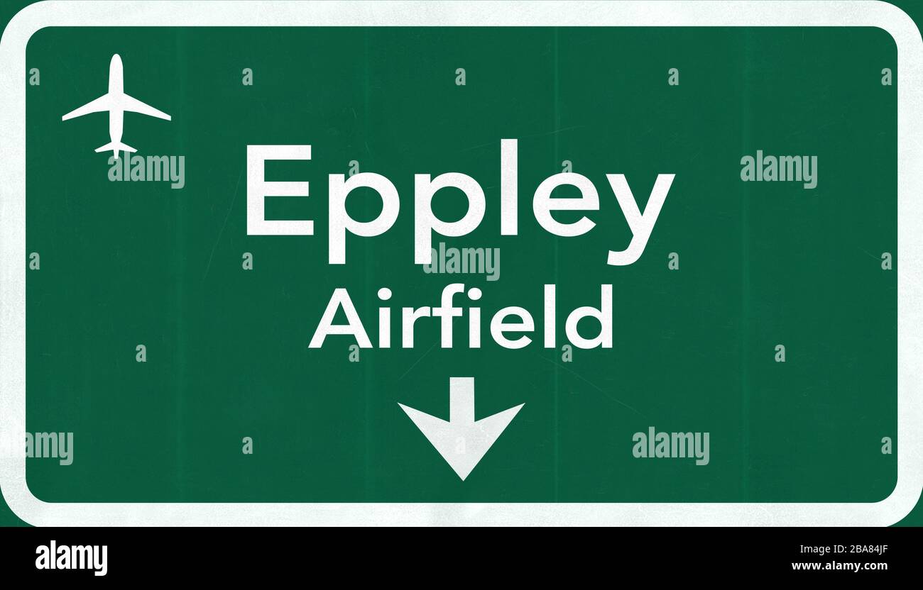 Omaha Eppley Airfield USA Highway Road Sign 2D Illustration Texture ...