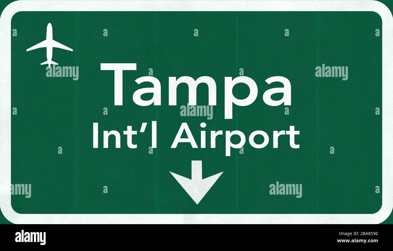Tampa Florida USA International Airport Highway Road Sign 2D ...