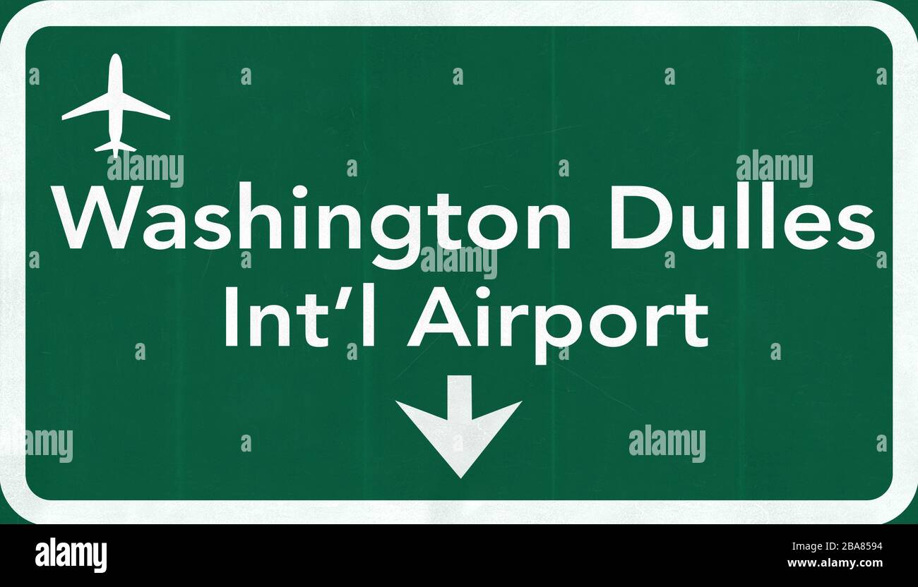 Washington DC Dulles USA International Airport Highway Road Sign 2D ...