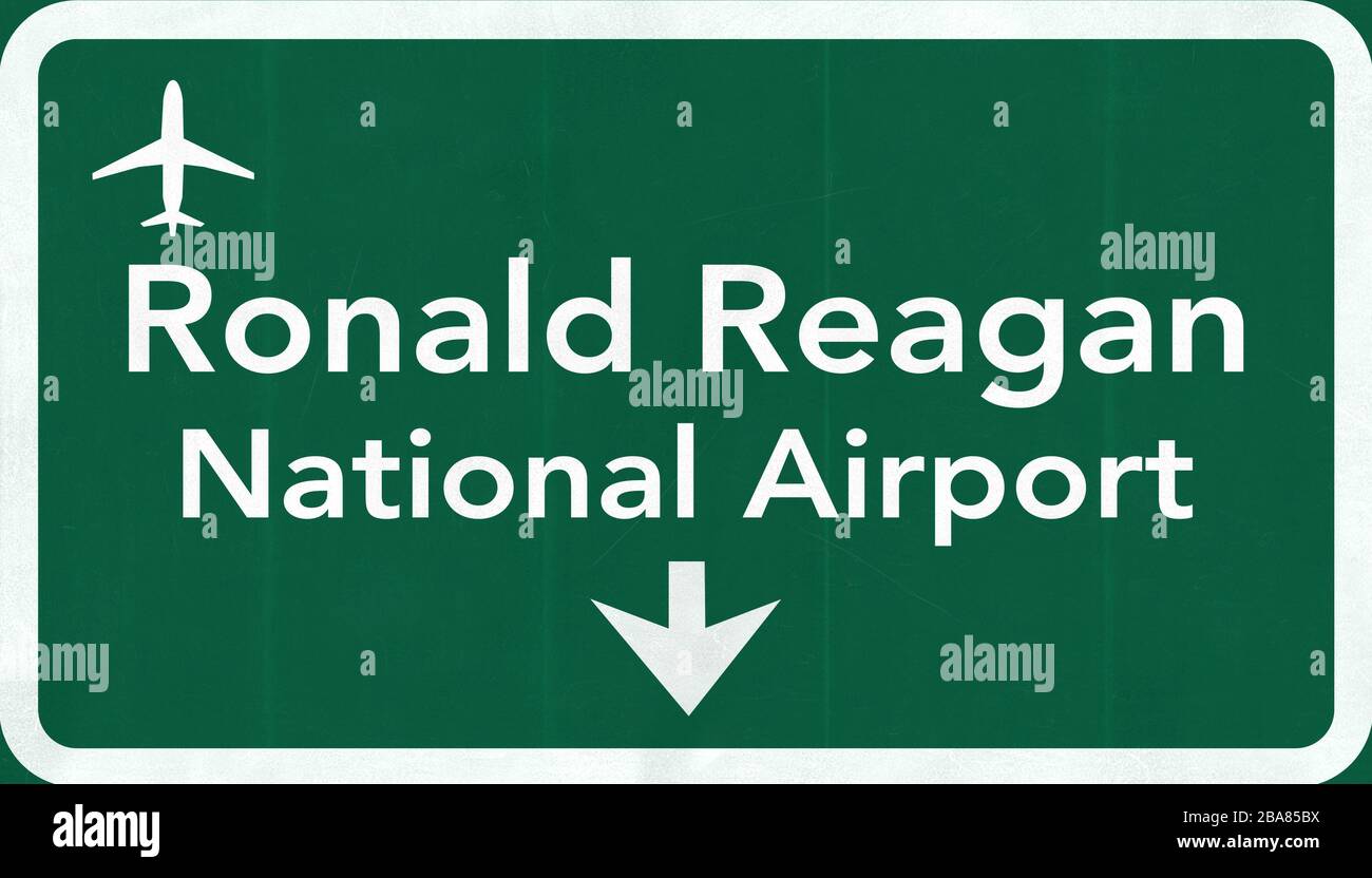 Washington DC Ronald Reagan USA Airport Highway Road Sign 2D ...