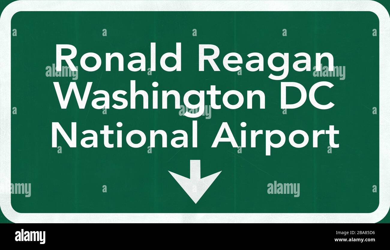 Washington DC Ronald Reagan USA Airport Highway Road Sign 2D ...