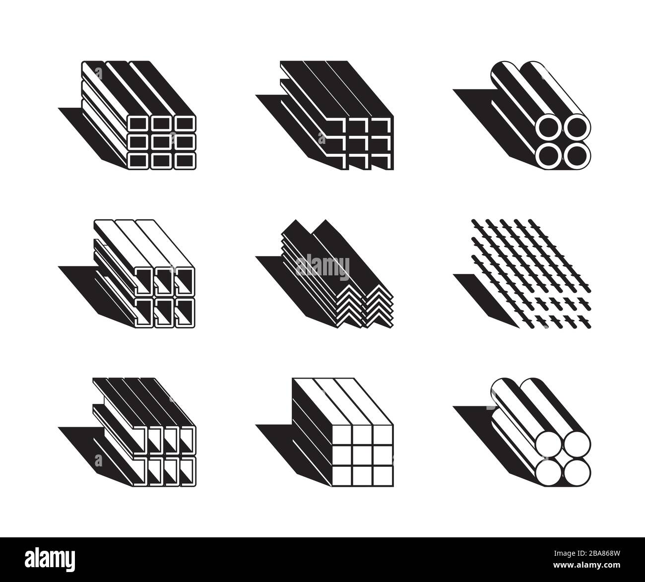 Different metal building profiles – vector illustration Stock Vector ...