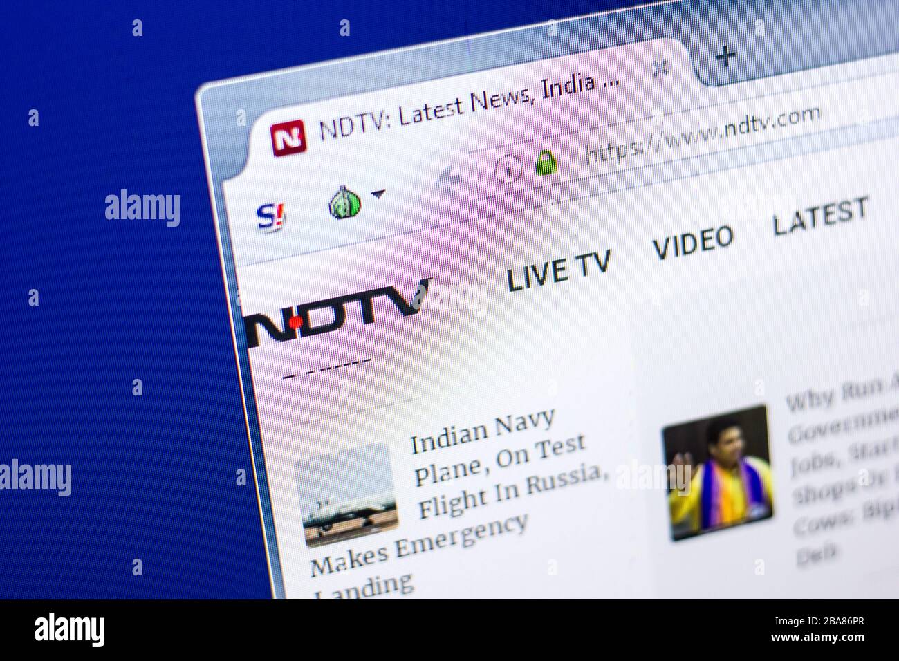 Ryazan, Russia - April 29, 2018: Homepage of NDTV website on the ...