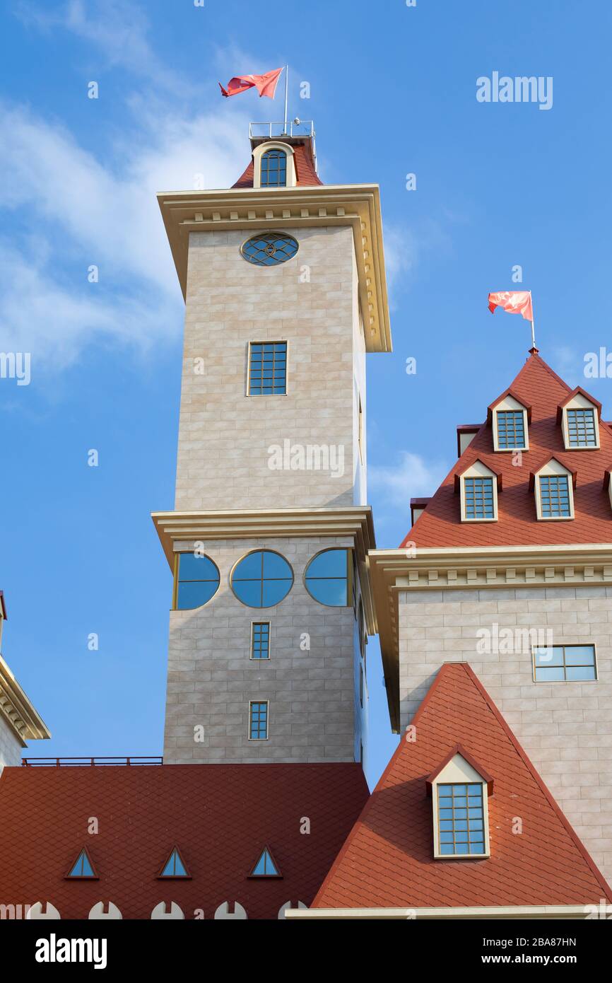 Decorative tower main tower, exterior of the new Dreamisland in Moscow ...