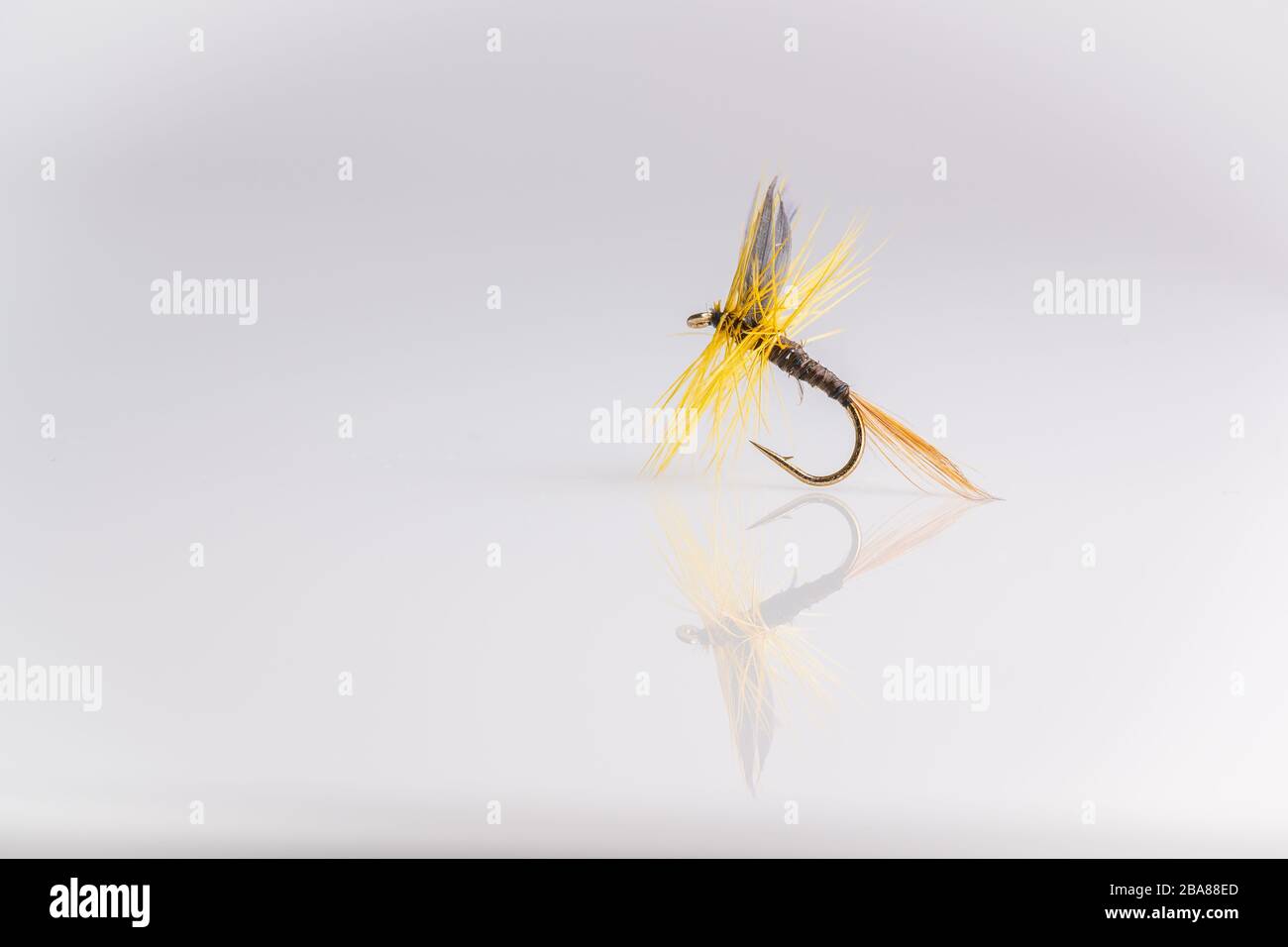 Artificial Hand Tied Dry Fly fishing fly Ginger Quill Stock Photo - Alamy