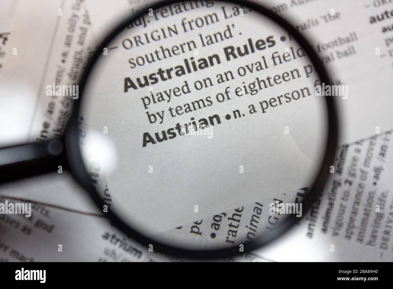 The word of phrase Austrian in a dictionary Stock Photo - Alamy