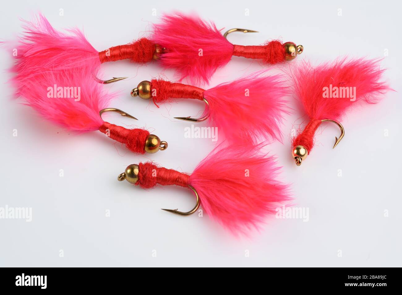 Selection of Marbou Bloodworm Gold bead head Nymphs fly fishing Flies ...