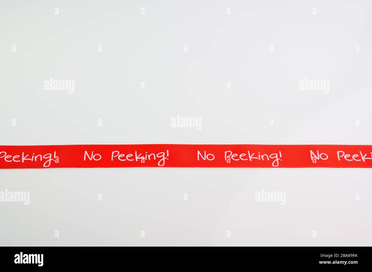 no peeking tape for gifts and presents red on a white background Stock ...