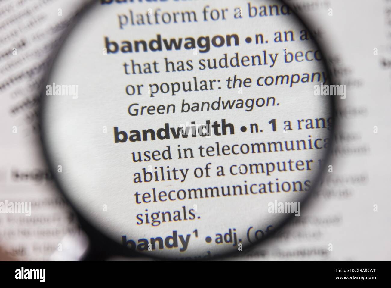 The word or phrase bandwidth in a dictionary Stock Photo - Alamy