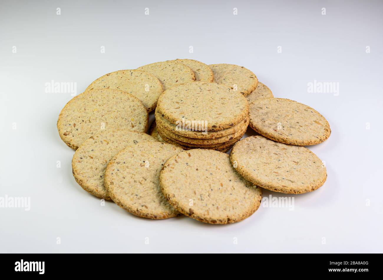 Freshly Home baked Scottish oak cakes on a white background Stock Photo ...