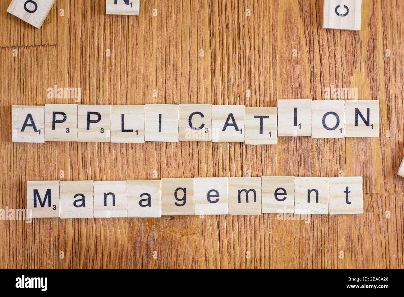 Word or phrase Application Management made with scrabble letters, great ...